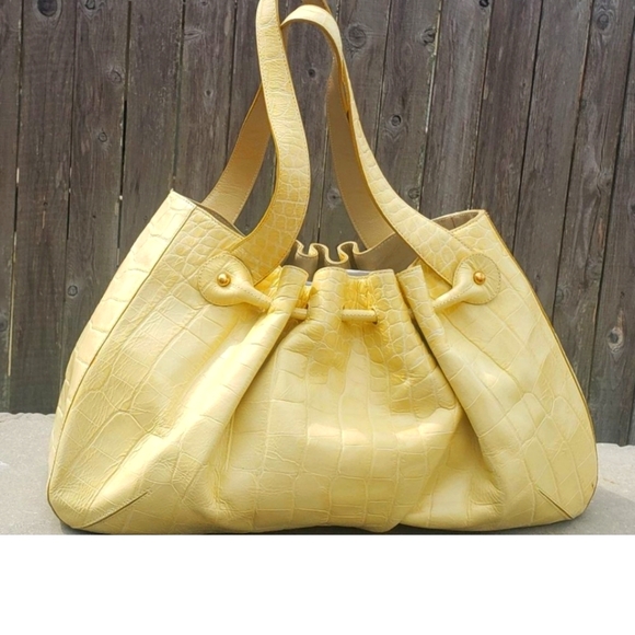 Brahmin | Bags | Vintage Brahmin Elizabeth Grotto Drawstring Shoulder ...